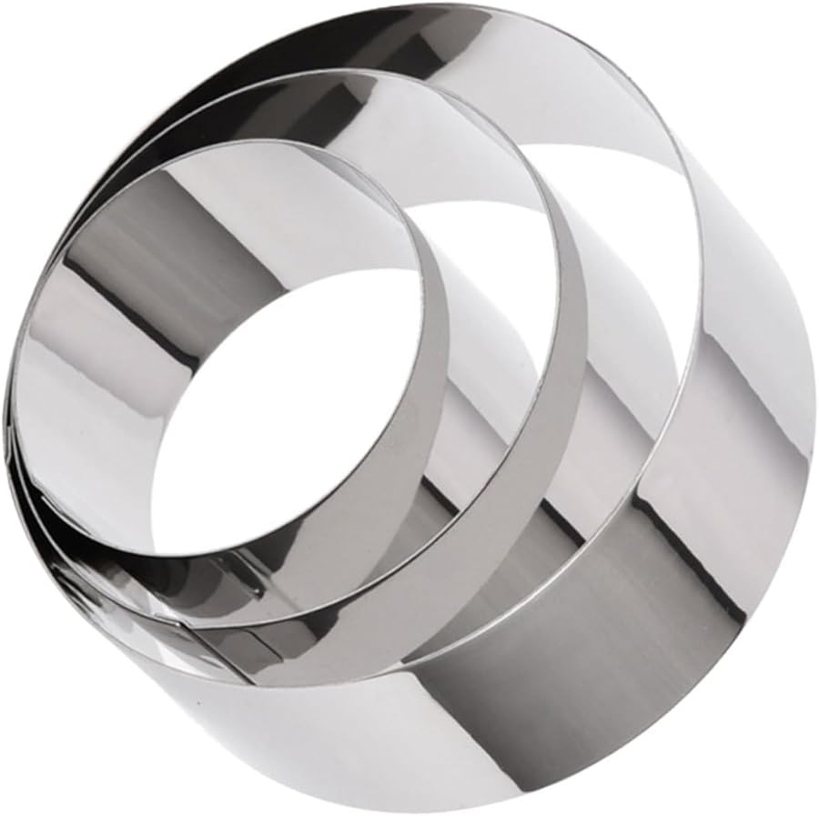 Generic 3pcs Stainless Steel Mousse Ring Baking Molds Round Cake Cookie ...