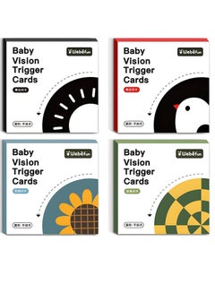 XICEN Black White Red Visual Cards High Contrast Baby Flashcards 72pcs ...