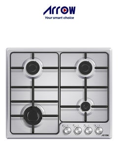 Arrow 60CM Built-In Gas Hob with 4 SABAF Burners, Ignition from Knobs ...