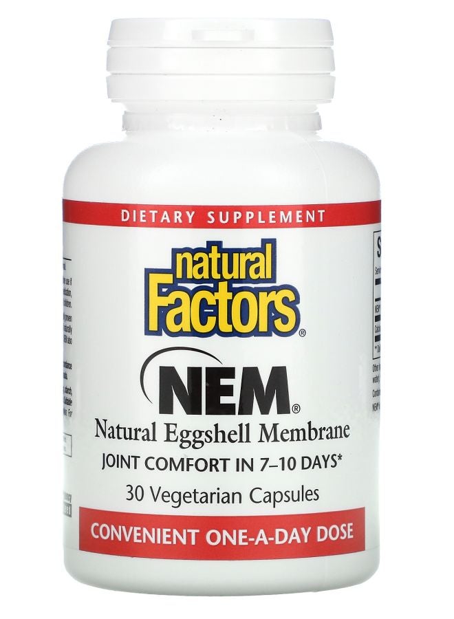 natural Factors NEM Natural Eggshell Membrane 30 Vegetarian Capsules ...