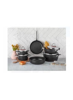 Saflon Saflon Turkish Round pots set 10 pieces black | Best Price KSA ...