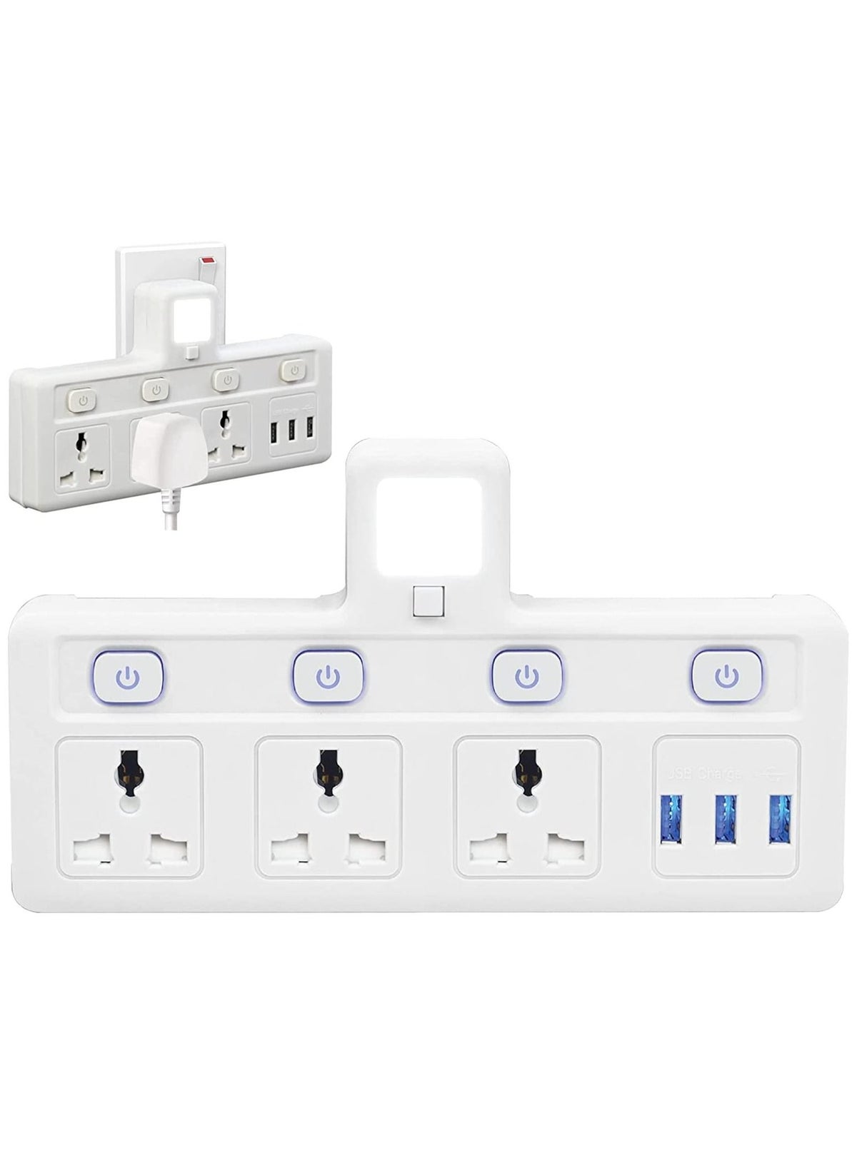 TYCOM Power Adapter Multi Plug Extension with 3 USB Night Light ...