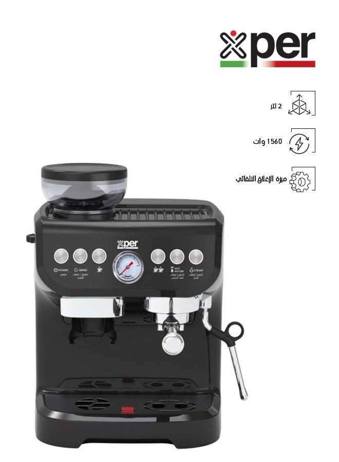 XPER Espresso and Cappuccino Maker -With Coffee Grinder - 1560 Watt ...