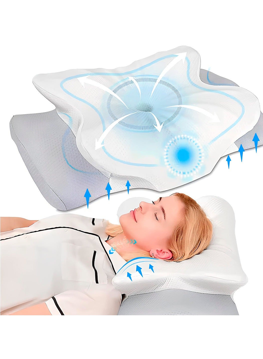 AMROAH Memory Foam Pillow Orthopedic Contour for Cervical for Shoulder ...
