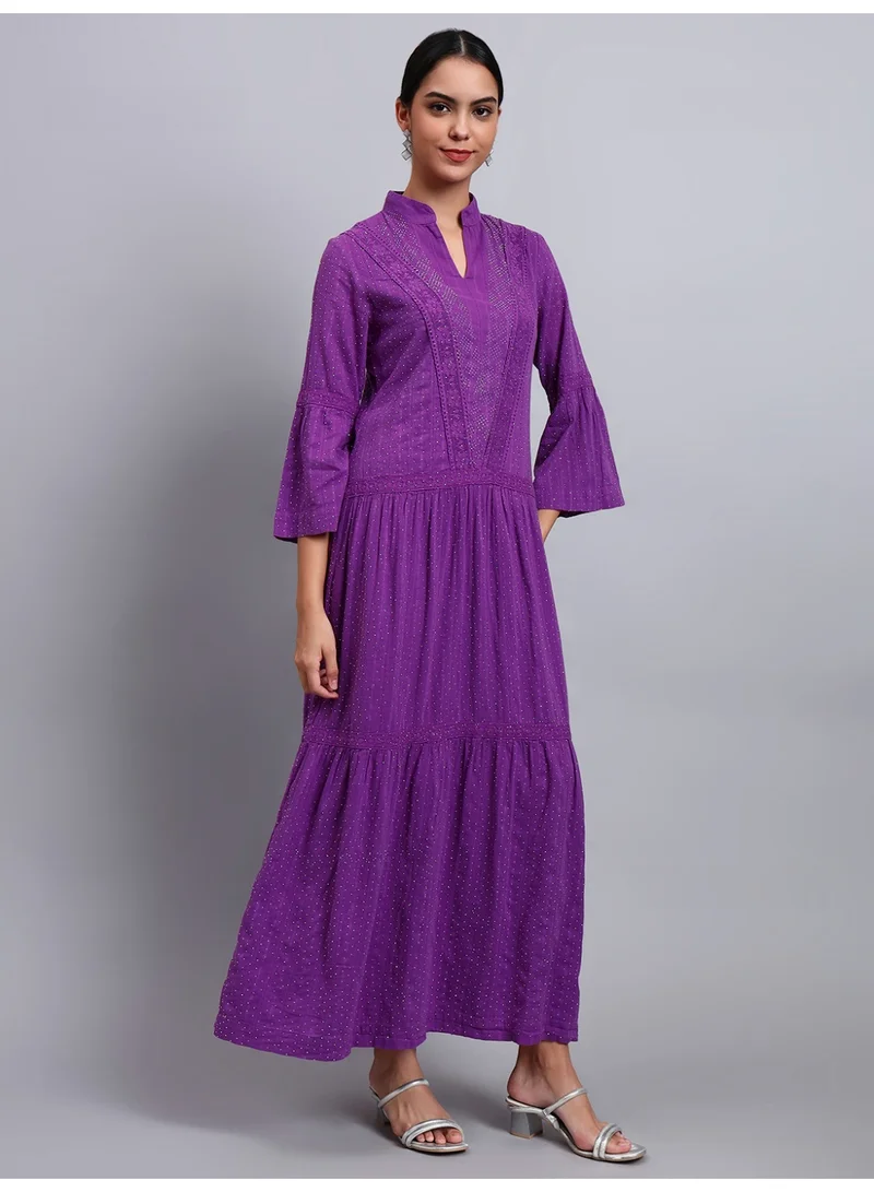 Alaya Purple Women's Cotton Jalabiya with Mirror Work-AL4051 for Women ...