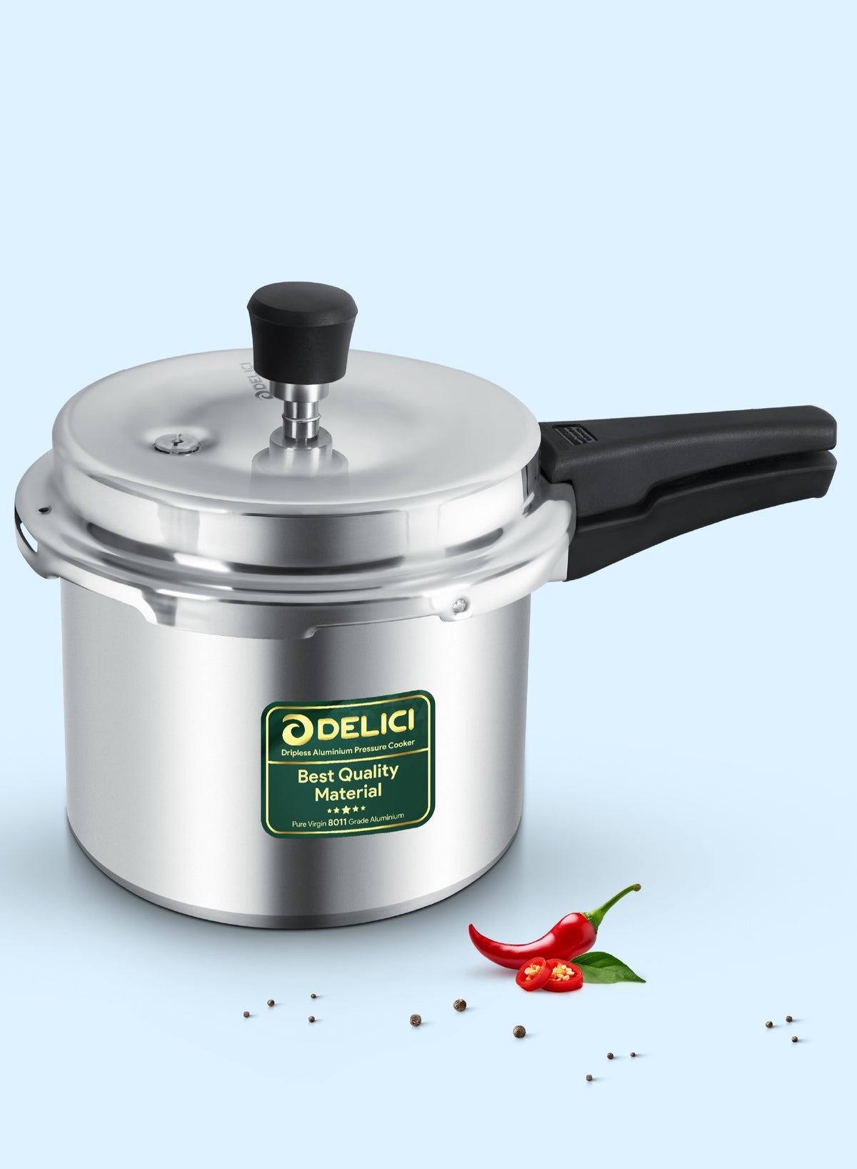 DELICI 3Liters 3 Litre Pressure Cooker Dripless - Premium Virgin ...