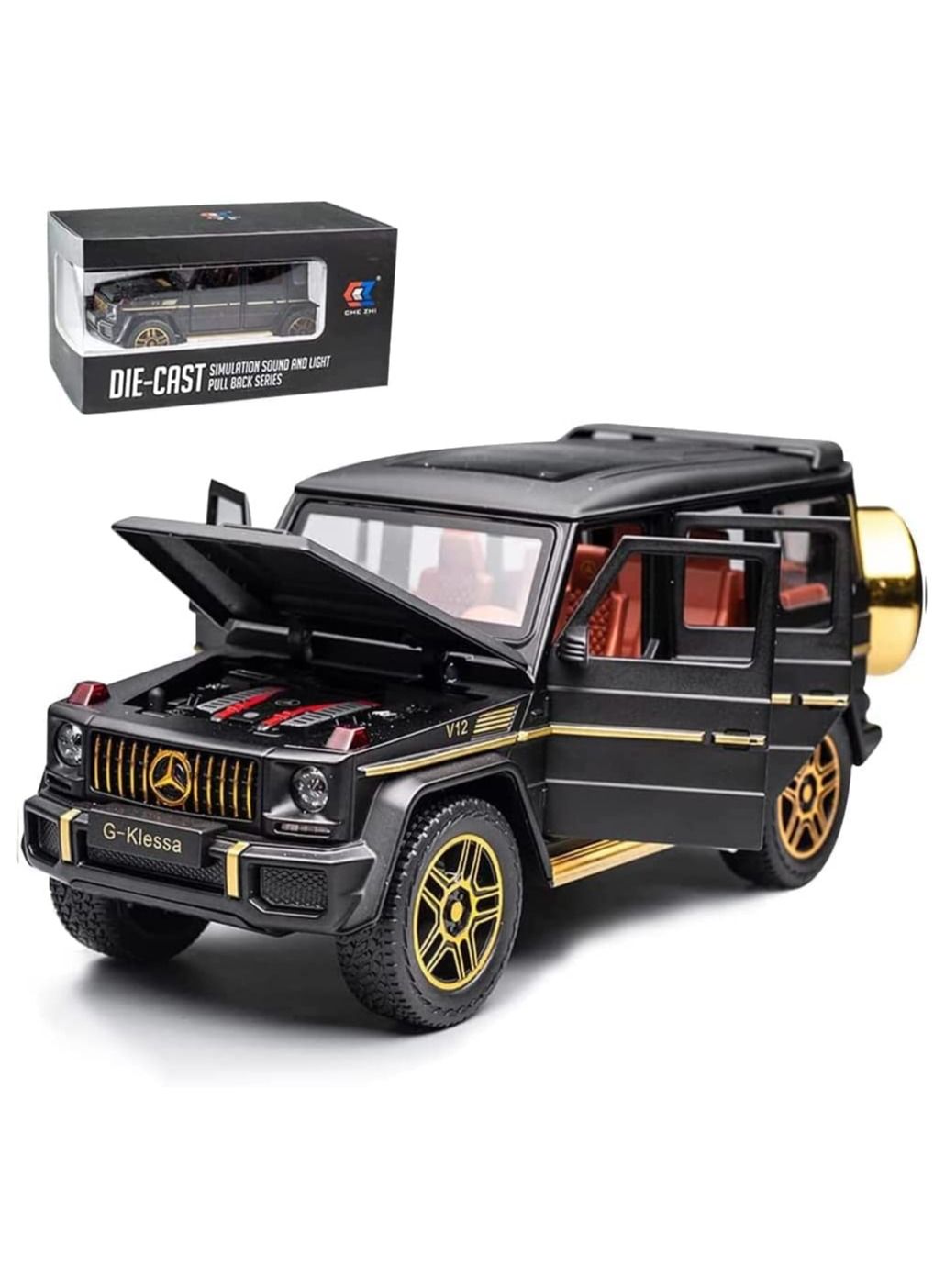 CHE ZHI 1:24 Scale Mercedes Benz V12 G63 AMG Diecast Model Cars Zinc ...