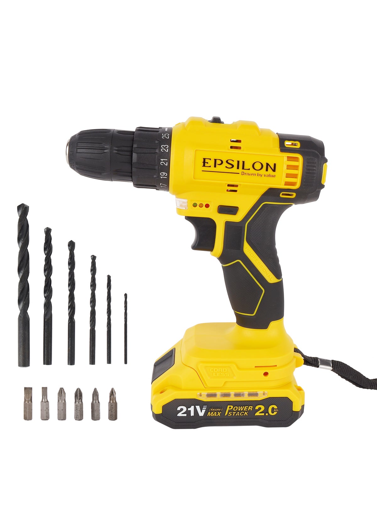 Epsilon Epsilon 21 V Cordless Drill- EPSCD1559/ 10 mm Hole Diameter, 28 ...