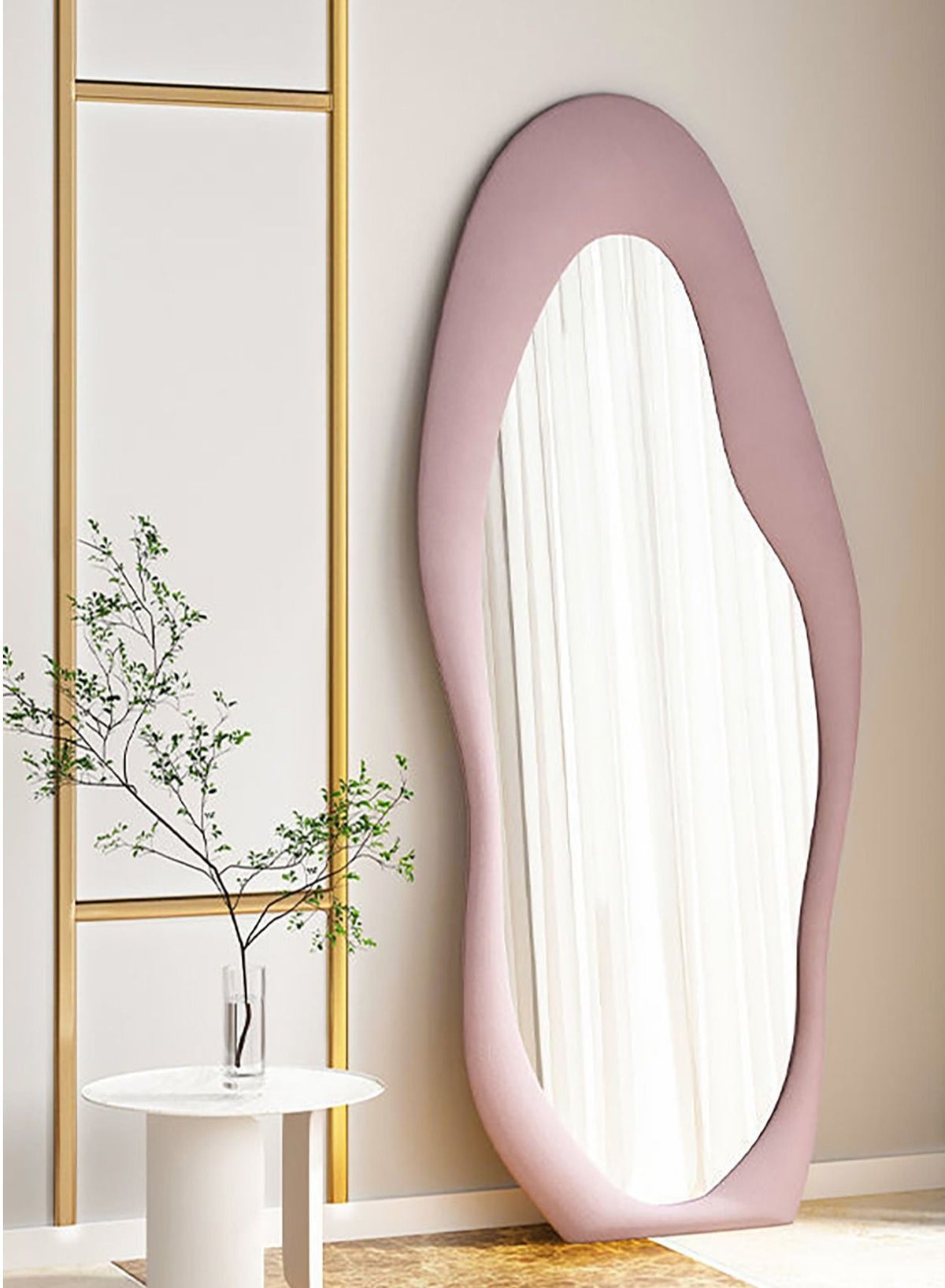 Merry Moments Nelly Velvet Full Length Mirror Leaning Against Wall ...