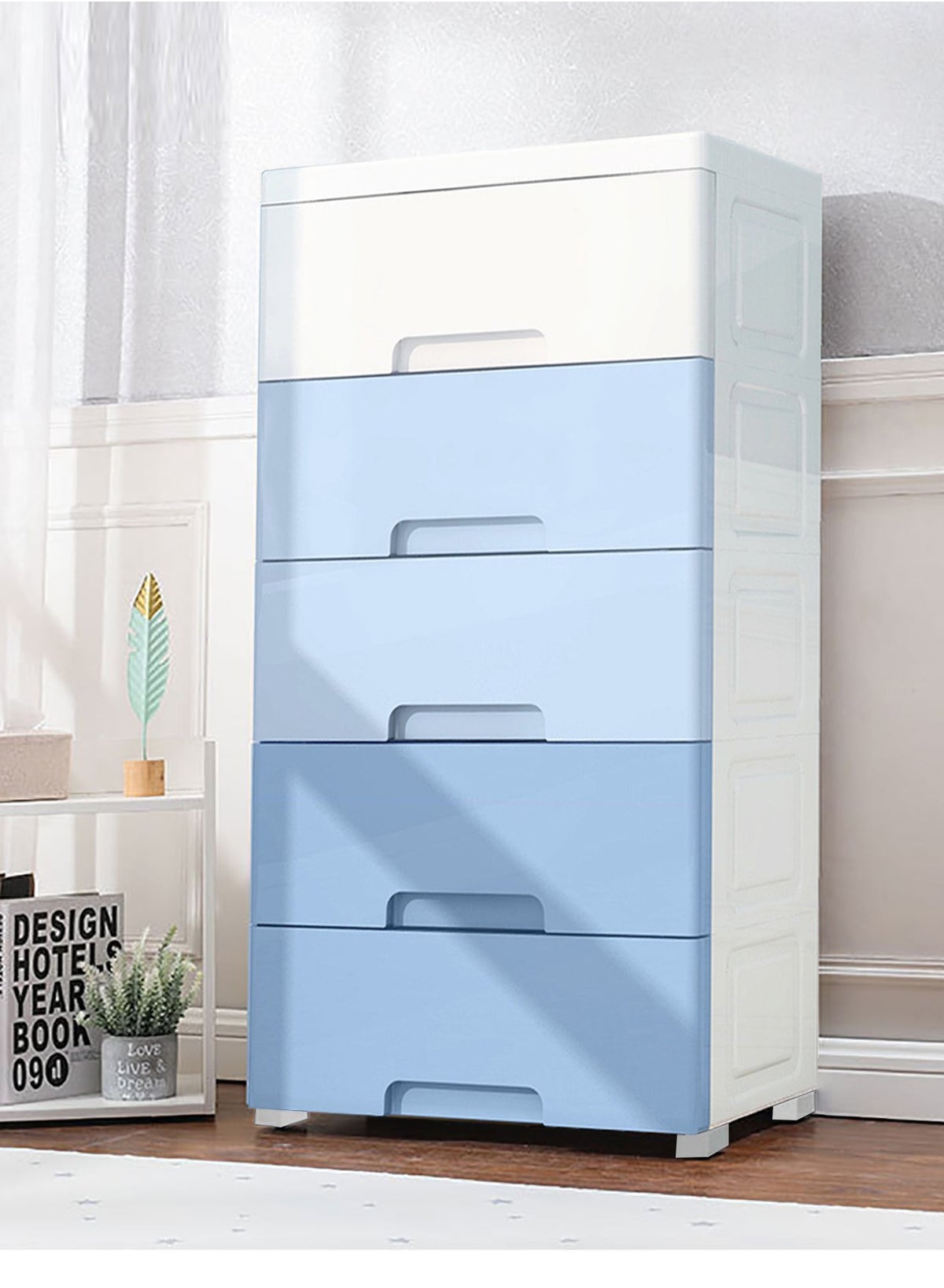 XiuWoo 5 Layer Freestanding Large Capacity Plastic Stackable Drawer ...