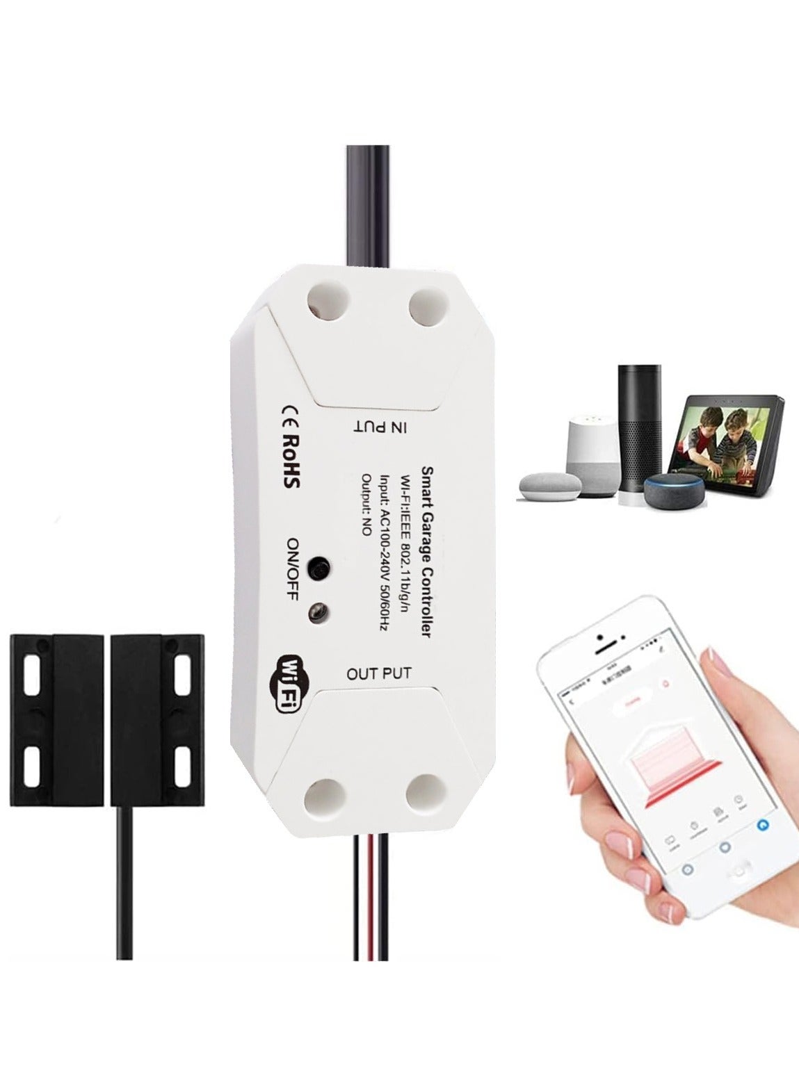 DMG TECH Smart WiFi Switch Garage Door Opener Controller Work, WIFI ...