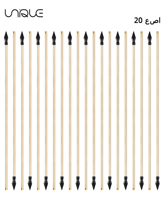 Unique 20 Pieces Wooden Arrows with Soft Rubber for Archery, Outdoor ...