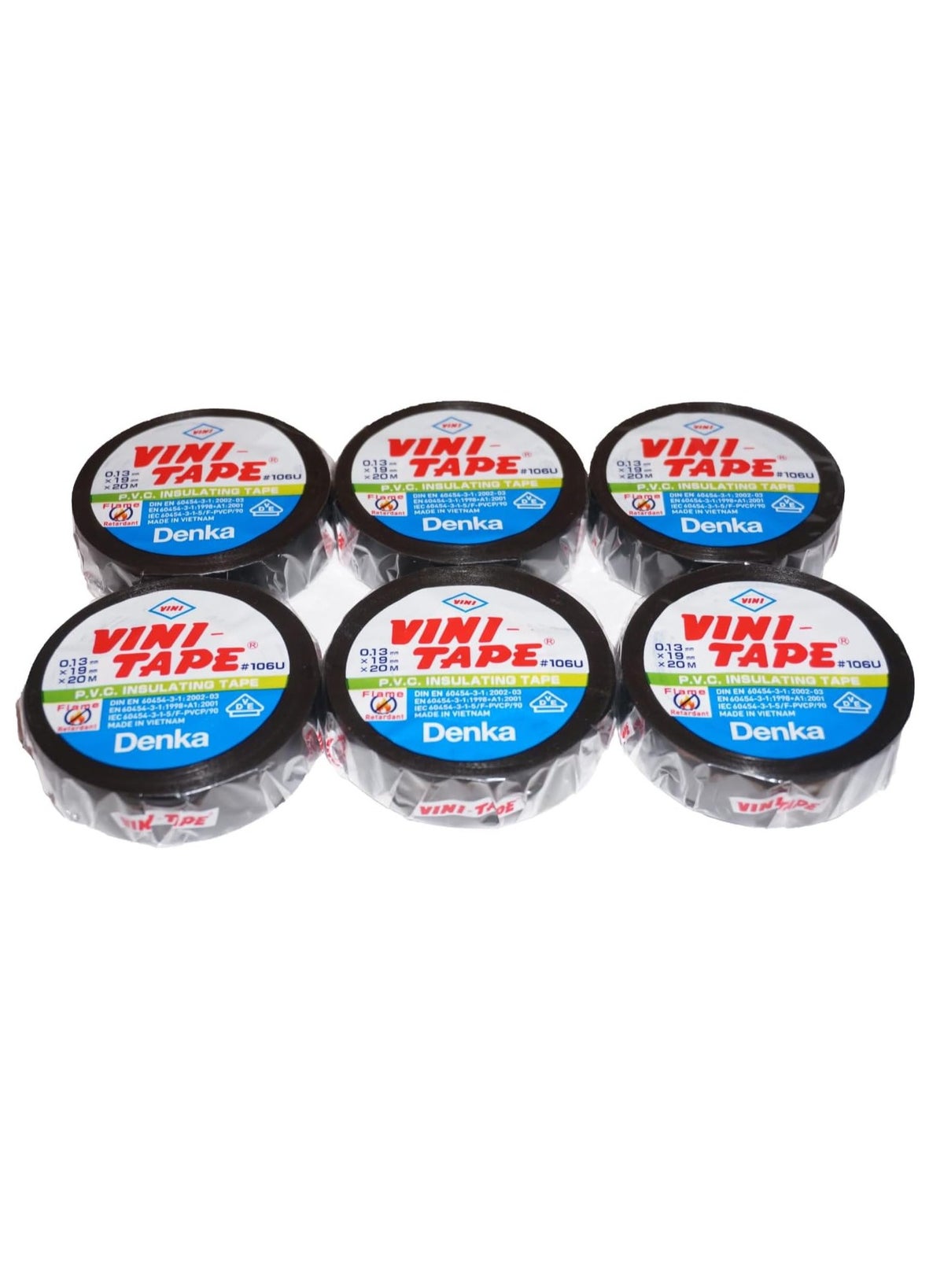VINI Pack Of 6 Insulation Tape Black For Home Industrial Office And ...