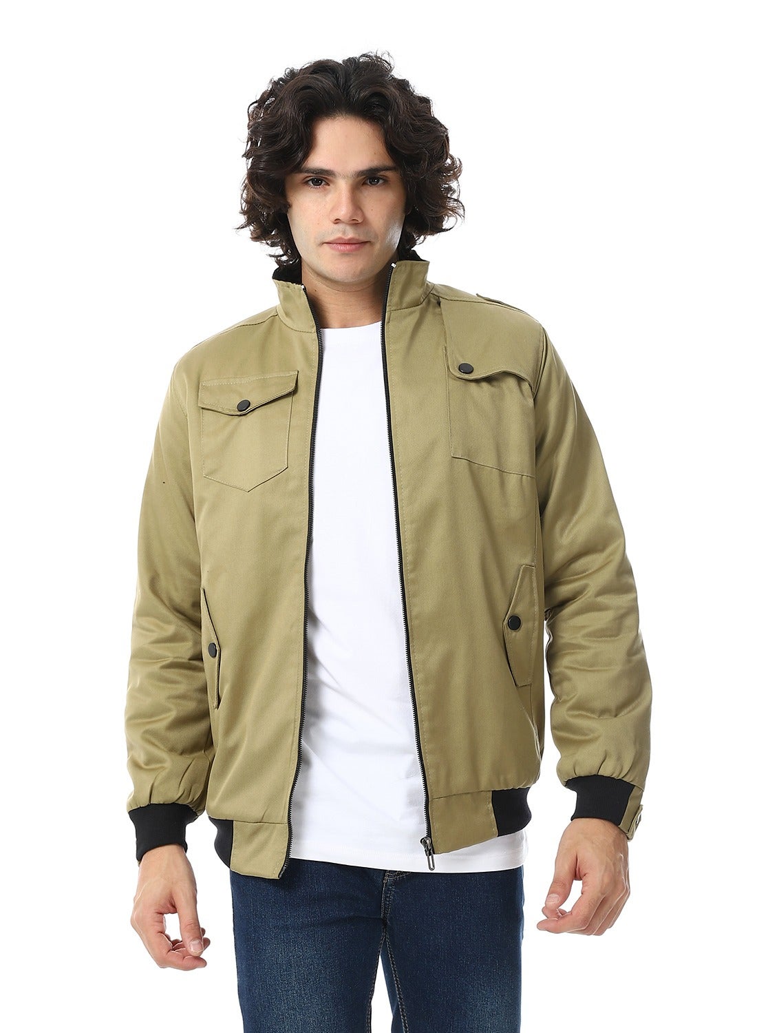 Caesar Mens Jabardine Lining Jacket With Zipper And Front Pockets ...