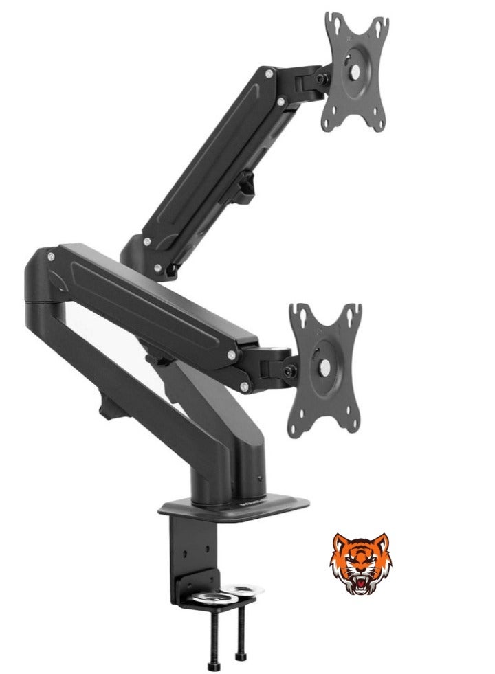 TIGER Dual Monitor Desk Mount Stand – Gas Spring Arms for 19-27 Inch ...