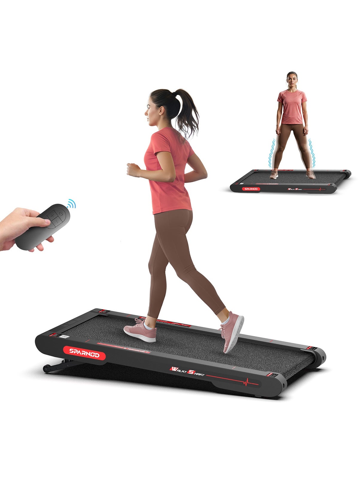 Sparnod Fitness WalkyShaky 2.0 PRO Walking Pad Treadmill For Home Use ...
