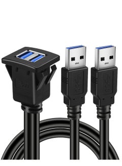 KASTWAVE Dual Ports Square USB 3.0 Panel Flush Mount Extension Cable ...