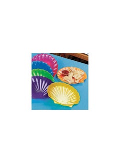 Fun Express Colorful Plastic Sea Shell Plates (Set Of 12) Party ...