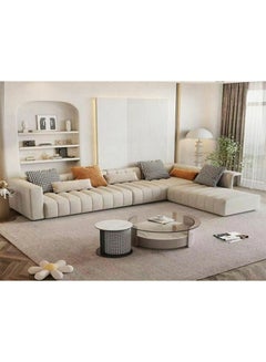 Al Home 6 Seater Swedish Wood And Velvet L-Shape Sofa - Beige KSA ...