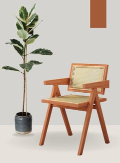 wood Mid-Century Modern Accent Chair - Solid Wood Frame Armchair with ...