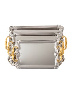 Dania A set of stainless steel serving trays, 3 pieces, silver and ...
