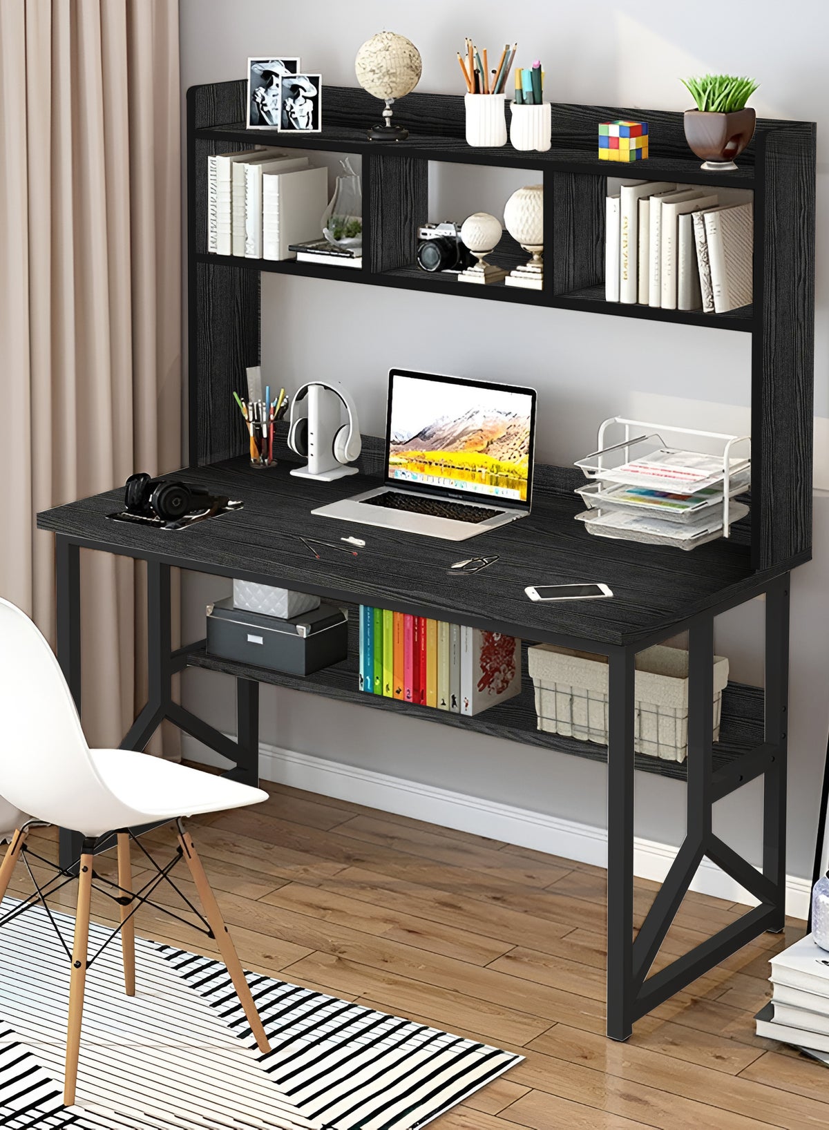 ZUIHAO Writing Study Table with Bookshelf Home Office Computer Desk for ...