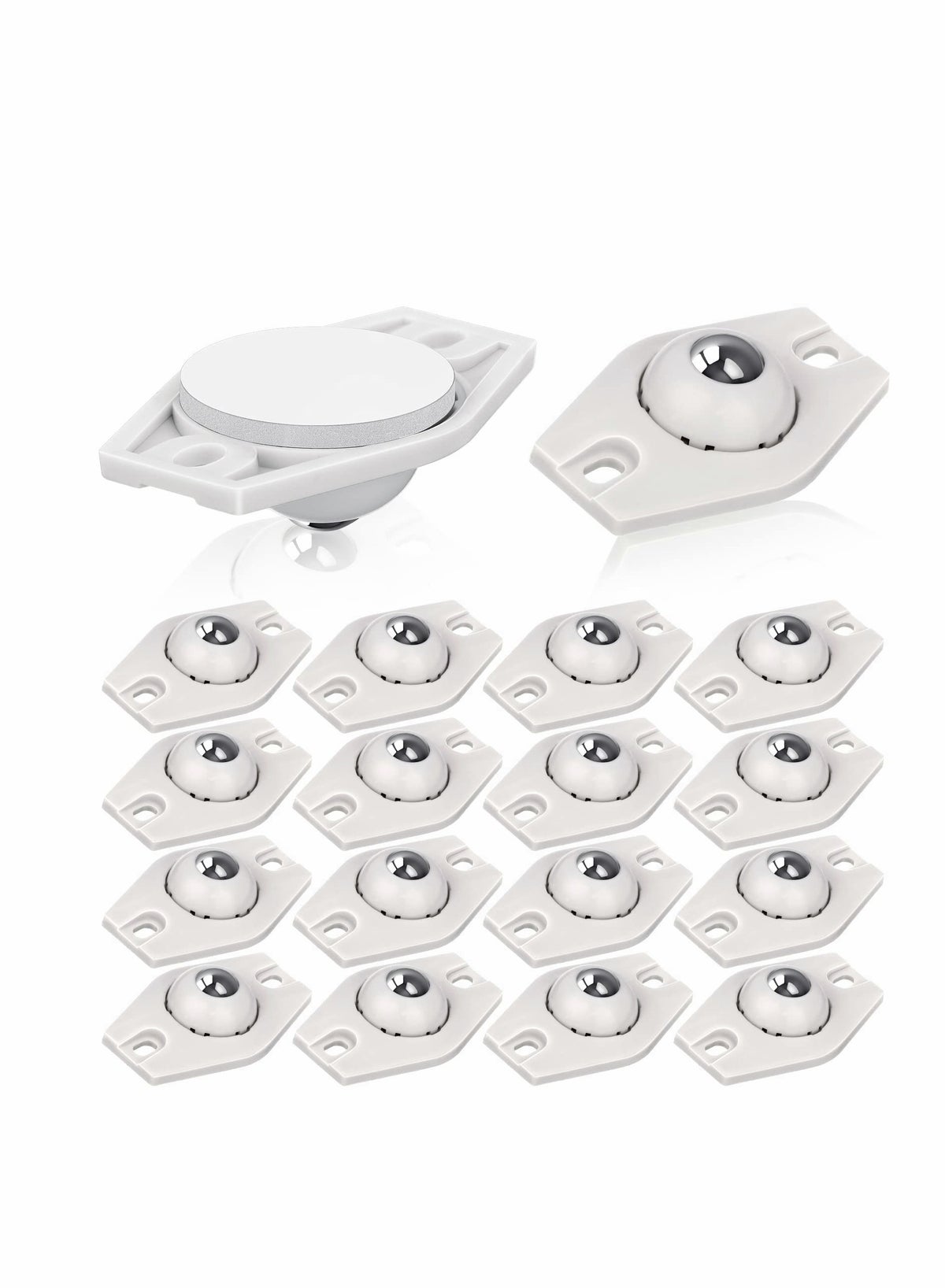 Excefore Self Adhesive Wheels Mini Fixed Wheels Caster Boxes Plastic ...