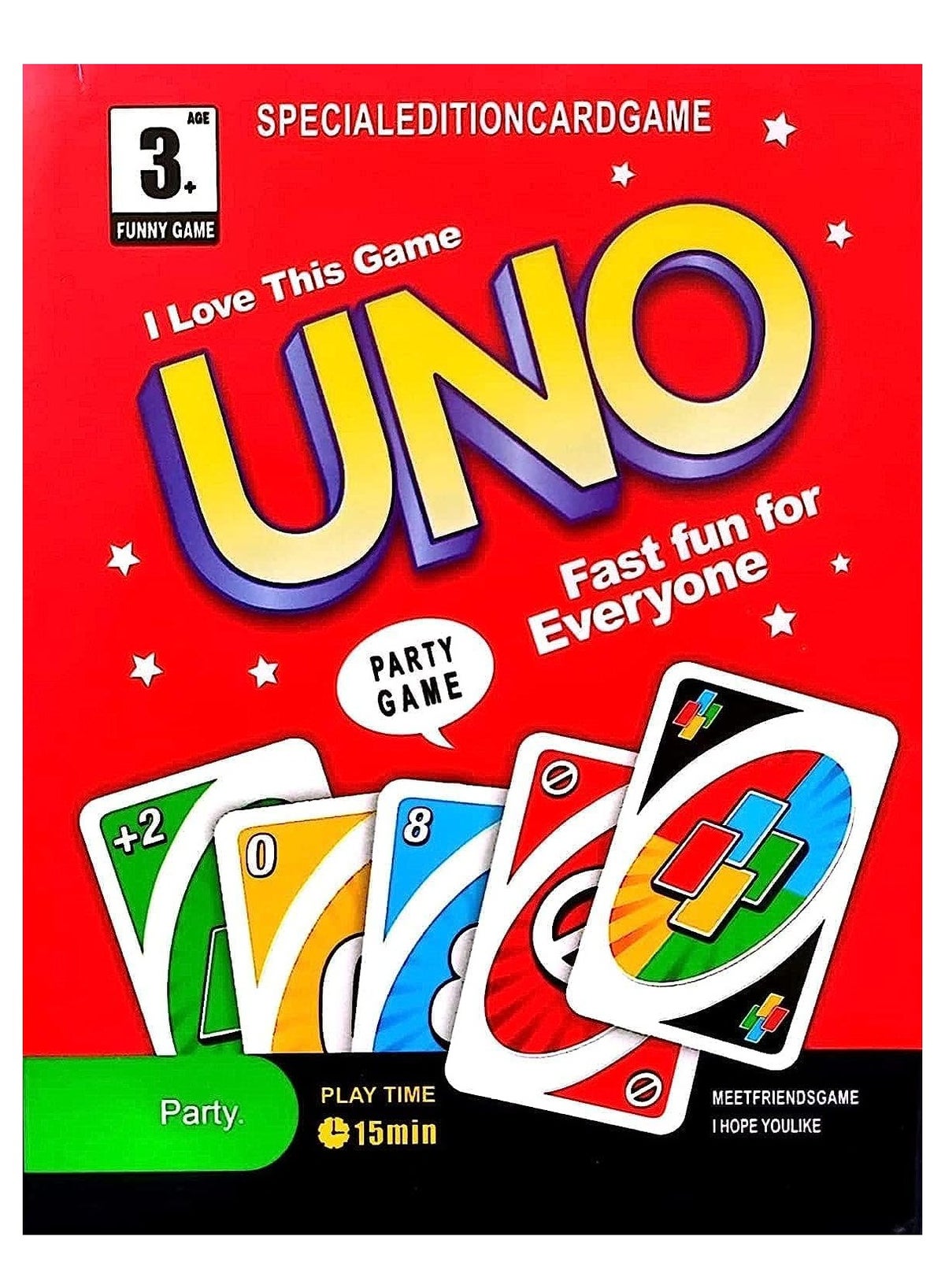 UNO Special Edition Card Game Family Card Game 100% Plastic Cards ...