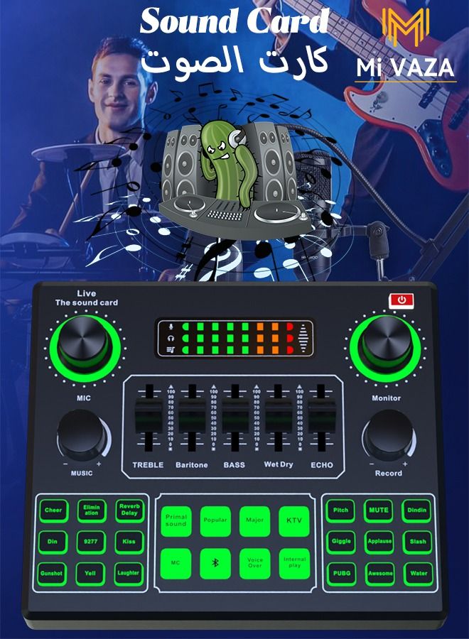 Mi VAZA V9 Sound Card - DJ Mixer - Live Sound Card for Streaming ...