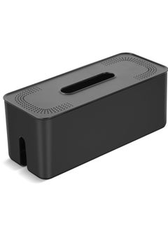 SYOSI Cable Tidy Box Cable Management Box with Bamboo Lid Wall Mounted ...