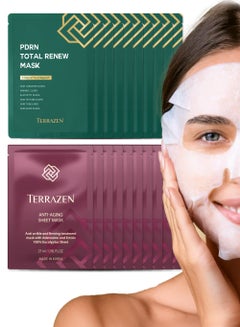 Terrazen Korean Face Sheet Mask Bundle – Anti-Aging PDRN Masks with ...