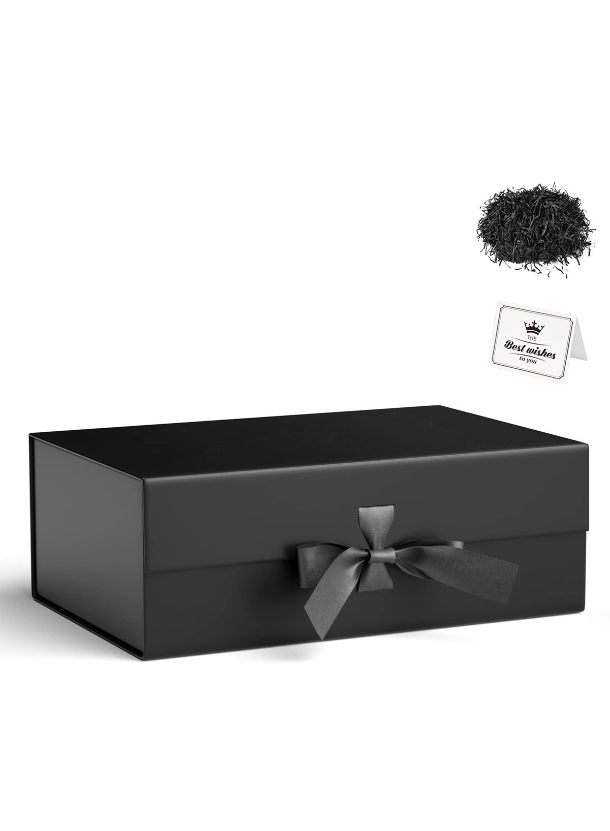 Generic Large Black Gift Box with Lid, 11.42 x 8.66 x 3.92 Inches, with ...