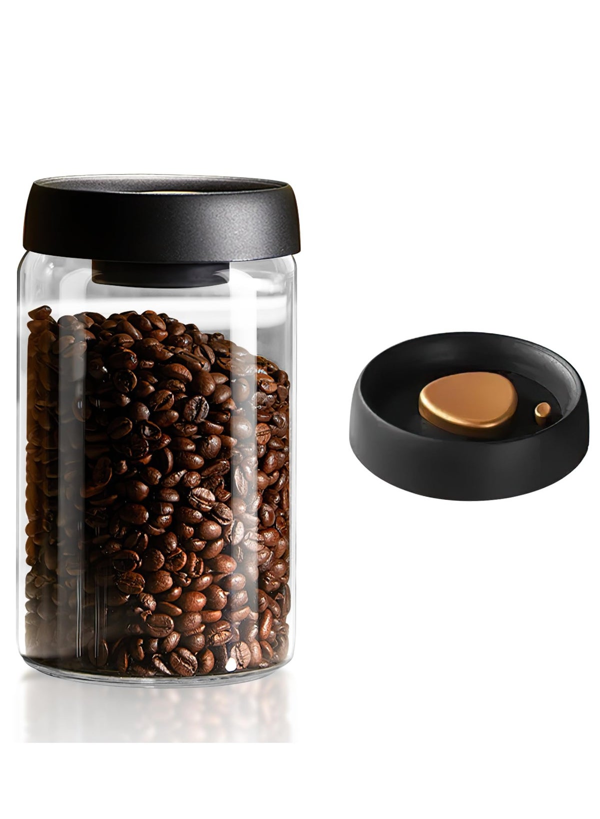 XiuWoo Vacuum Glass Coffee Storage Jar, Borosilicate Glass Coffee ...