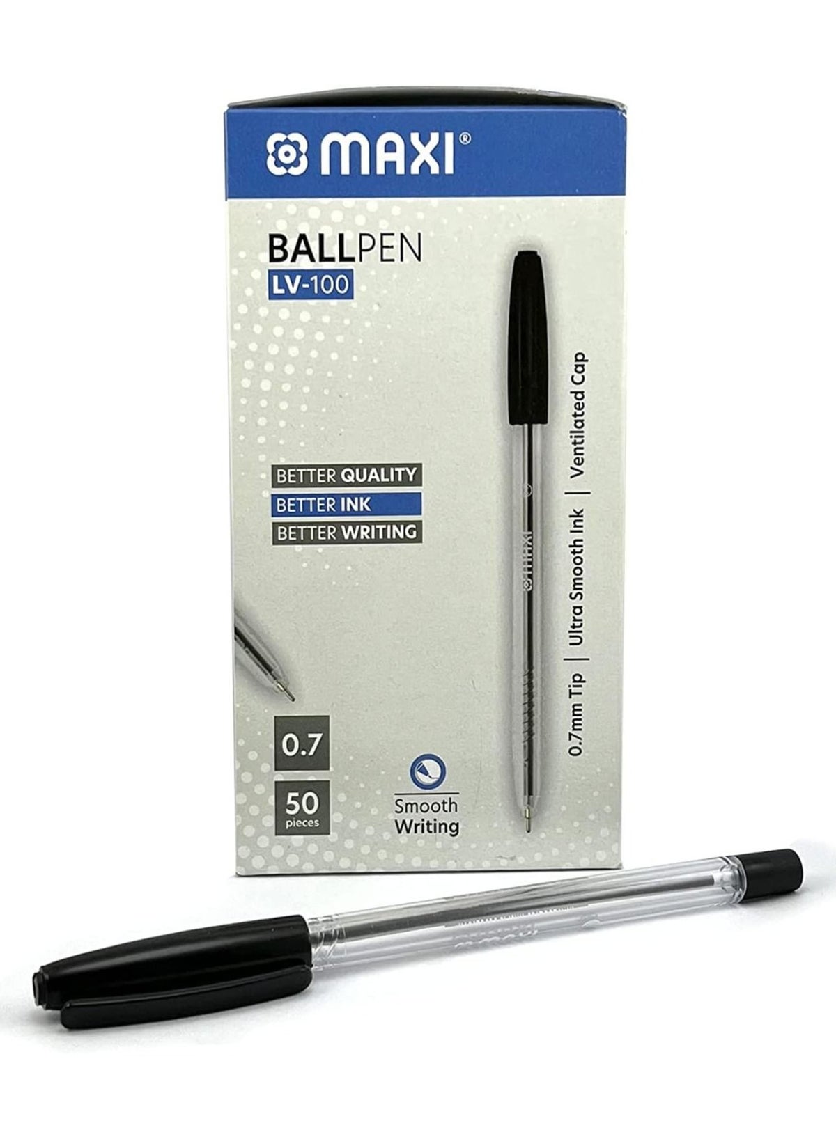 Maxi Maxi Ball Point Pen 0.7mm, Box Of 50Pc Black Ink | Best Price UAE ...
