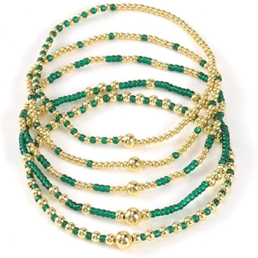 Generic Bohemia Multilayer Resin Beaded Stackable Bracelets Set ...