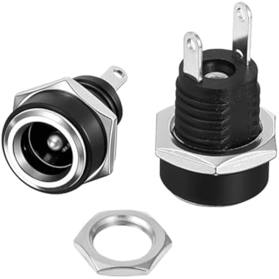 Generic 10 Pack DC Power Jack Panel Mount Connector, 5.5mm x 2.1mm DC ...