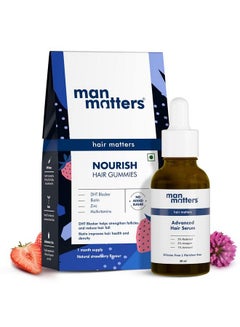 Man Matters Biotin Hair Gummies (30 Days Pack) & Advanced Hair Serum ...