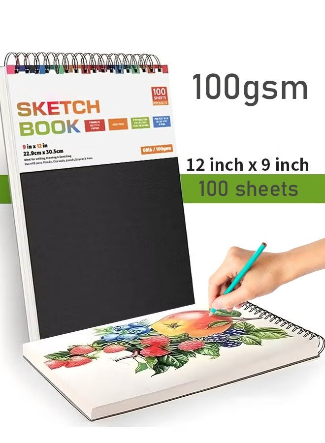 Generic 9x12 In Professional Sketchbook With 360° Double Coil ...