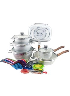 HK Cookware Set 23 Piece Nonstick Granite Cookware Set Cooking Pots and ...