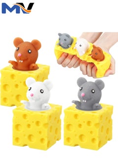 MAGIC VAULT 3 Pcs Cheese Toy Cheese Rat Stress Ball Fidget Toys Mice in ...