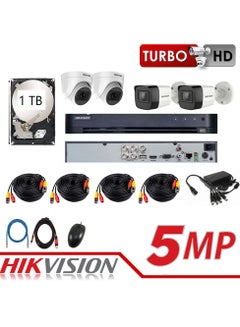 HIKVISION 5MP 4CH Kit 2x Indoor 2x Outdoor Full Kit with 1TB HDD With ...