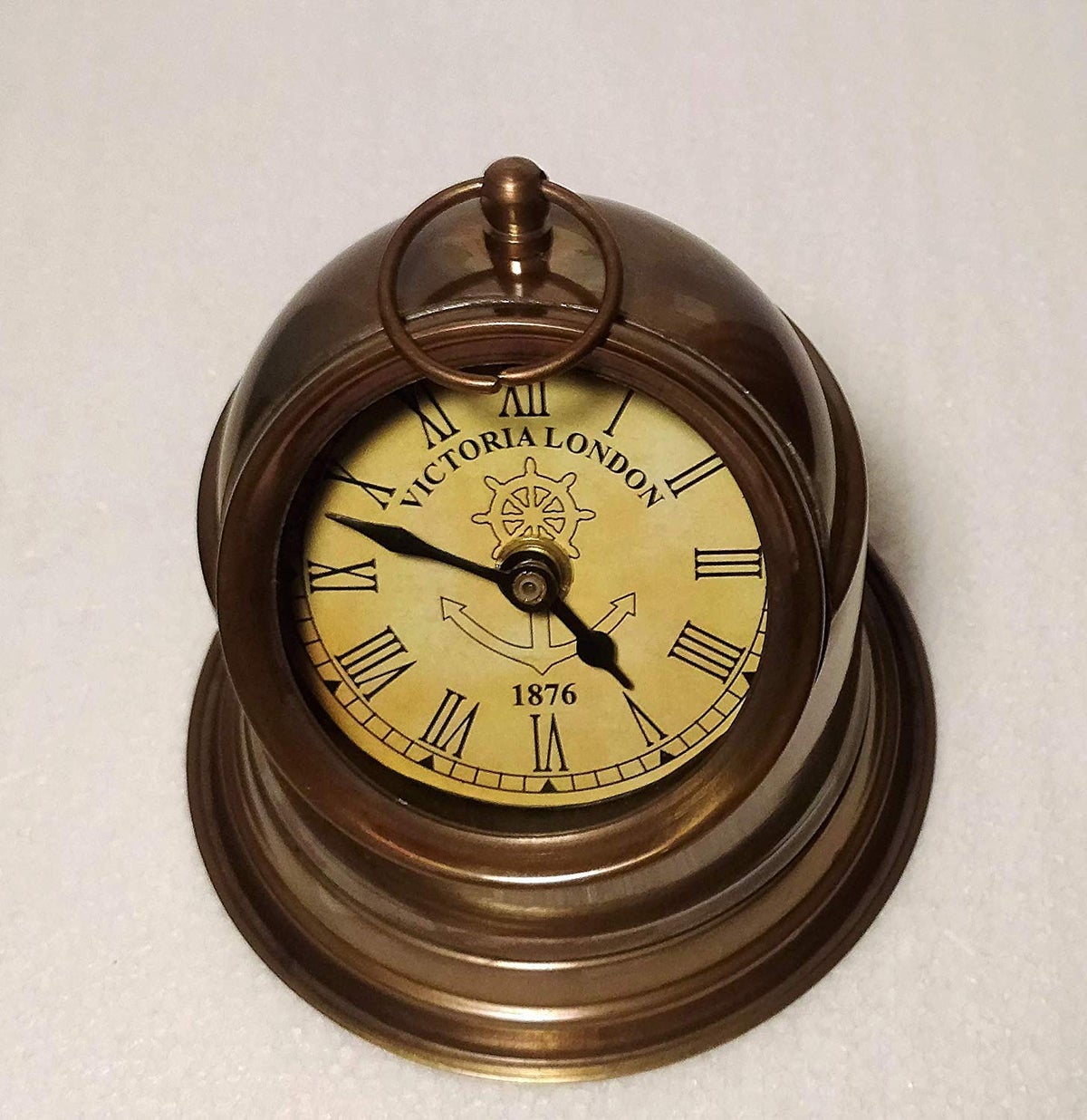 Castle Instruments Helmet Brass Desk Clock Royal Marine Clocks Desktop ...