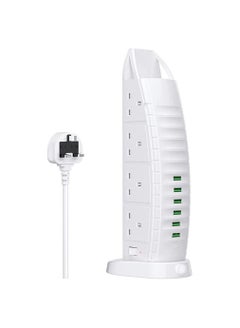 AtrauX 8 Way Stylish Power Extension Cord, 6 USB Fast Charging Ports ...