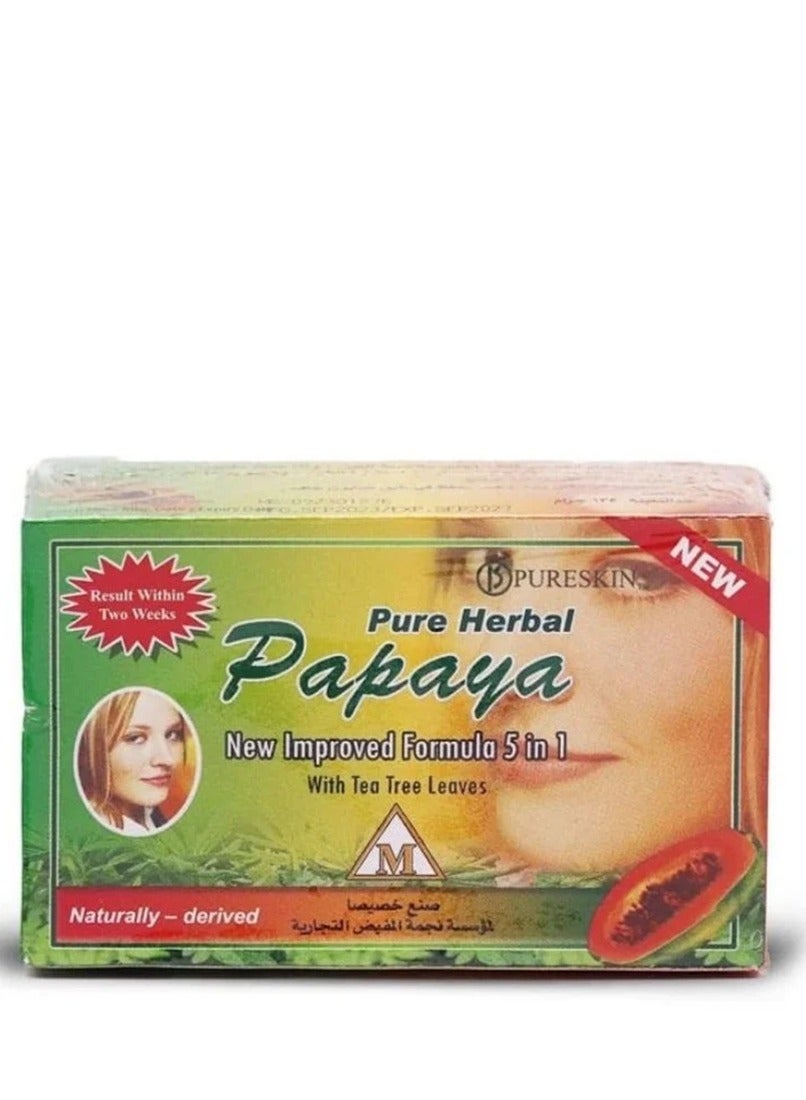 Pure Herbal 5×1 papaya soap made from natural herbs 135 g | Best Price ...