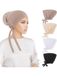 mriya 4 Pcs Women Hijab Undercap with Tie Back, Islamic Muslim Hijab ...