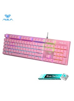 AULA 104 Keys Mechanical Keyboard USB Wired LED Backlight Suspension ...