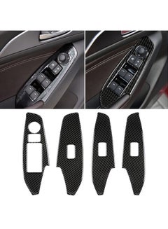 BURAQ Car Carbon Fiber Left Drive Window Lift Panel Decorative Sticker ...