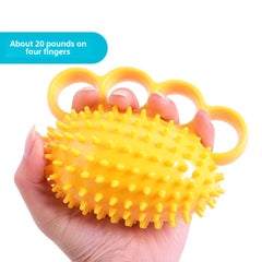 Generic Quad-Grip Strength Ball for Hand TherapyYellow four-finger ball ...