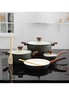 DELCASA Delcasa Nonstick Cookware set ceramic coated 9pcs Cookware set ...