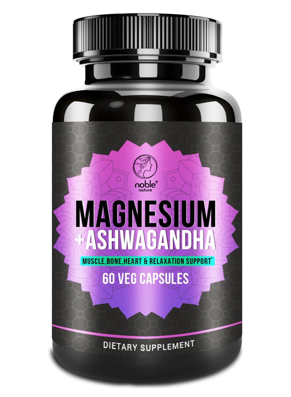 noble nature Magnesium Glycinate 550mg + Ashwagandha Extract Supplement ...